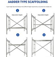 China Building Construction Galvanized H Frame Ladder Scaffold Set With Cross Brace for sale