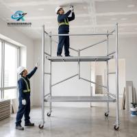 China Q235 Steel Walk Through Frame Scaffolding Tower With Anti Slip Deck Cross Brace for sale