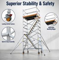 China Fixed Leg Frame Scaffold Tower Double Width / Single Width With Top Deck / Optional Caster Wheels for sale