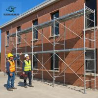 China Portable Walk Through Metal Scaffold Tower With Ladder Frame / Cross Bracing for sale