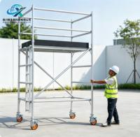 China Adjustable Steel Frame Scaffolding Tower With Caster Configuration 1 Year Warranty for sale