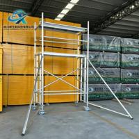 China Adjustable Steel Frame Scaffolding Tower With Caster Configuration 1 Year Warranty for sale