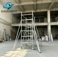 China Adjustable Steel Frame Scaffolding Tower With Caster Configuration 1 Year Warranty for sale