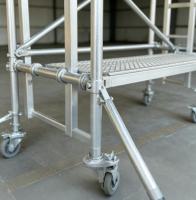 China Adjustable Steel Frame Scaffolding Tower With Caster Configuration 1 Year Warranty for sale