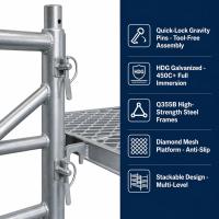 China Metal Frame Scaffold Tower 6.3ft Height With Removable Platform Components for sale