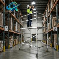 China Adjustable Tubular Portal Scaffolding Frame With Mobile Work Platform Option for sale