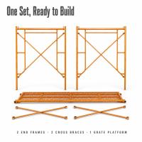 China Galvanized Steel Frame Scaffolding Set with Integrated Ladder and Grate Platform for Construction for sale