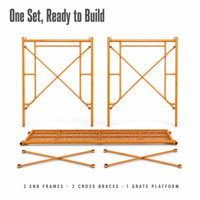 China Galvanized Steel Frame Scaffolding Set with Integrated Ladder and Grate Platform for Construction for sale