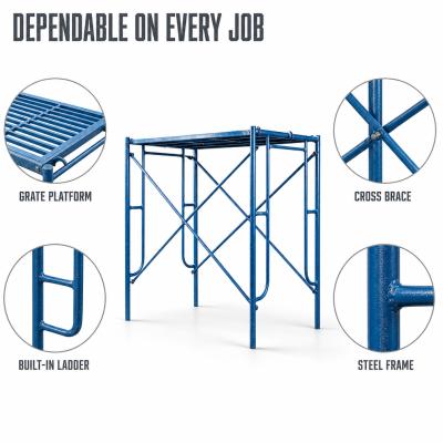 China Steel Frame Scaffolding System With Built In Ladder And Grate Platform for sale