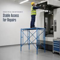 China Steel Frame Scaffolding System With Built In Ladder And Grate Platform for sale