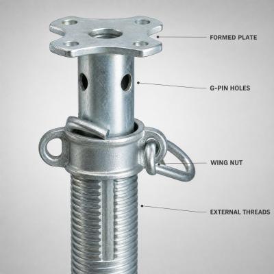 China EN1065 Standard Adjustable Scaffolding Steel Prop with 20KN and 30KN Load Rating and Electro Galvanized Surface for sale