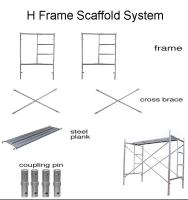 China Galvanized H Frame Scaffold with Integrated Ladder and EN 12811 / BS 1139 Standard for Construction for sale