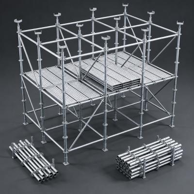 China Galvanized Steel Ringlock Scaffolding System with EN 12811 Standard and High Strength for Construction for sale