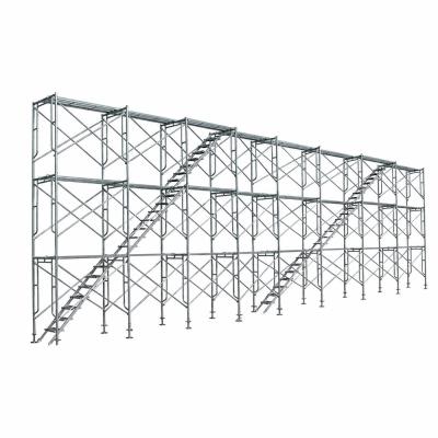 China Quick Assembly H Frame Scaffold with Non-slip Surface and 250kg Load Capacity Mason Scaffold Set for sale
