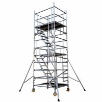 China Aluminum Mobile Scaffolding Tower with 500 kg Weight Capacity Secure Hook Locking System EN1065 Standard Construction Scaffold for sale
