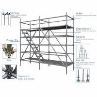 China Galvanized Steel Ringlock Scaffolding System with 25kN - 35kN Load Capacity and Flexible Connection for sale