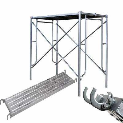 China High Strength Metal Frame Scaffolding Foldable Mobile Scaffold Tower With Top Platform Side Braces for sale