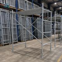 China High Strength Metal Frame Scaffolding Foldable Mobile Scaffold Tower With Top Platform Side Braces for sale