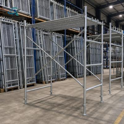 China High Strength Metal Frame Scaffolding Foldable Mobile Scaffold Tower With Top Platform Side Braces for sale