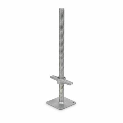 China Ringlock Scaffolding Base Jack Adjustable Galvanized Screw Jack Disc-Lock System Leveling Support 30mm 35mm 270-600mm Height for sale