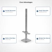 China Ringlock Scaffolding Base Jack Adjustable Galvanized Screw Jack Disc-Lock System Leveling Support 30mm 35mm 270-600mm Height for sale