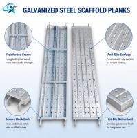 China Construction Scaffolding Galvanized Steel Catwalk Board Safety Walkway Platform with Anti-Slip Punched Deck and Locking Hooks for sale