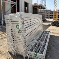 China Construction Scaffolding Galvanized Steel Catwalk Board Safety Walkway Platform with Anti-Slip Punched Deck and Locking Hooks for sale