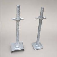 China Fully Threaded Galvanized Steel Scaffolding Base Jack Square Base Plate Heavy Duty Adjustable Screw Jack Leveling Jack for sale
