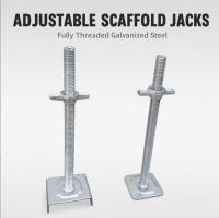 China Fully Threaded Galvanized Steel Scaffolding Base Jack Square Base Plate Heavy Duty Adjustable Screw Jack Leveling Jack for sale