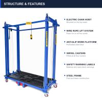 China Electric Mobile Scaffolding Lift With Anti Slip Work Platform And 500 kg Load Capacity Electric Chain Hoist Lifting System for sale