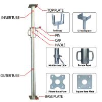 China Adjustable Steel Scaffolding Prop Shoring Prop with U Head Support for Indoor Concrete Construction 2-6 m Lifting Height for sale