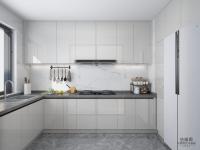 China Modern White Stainless Steel Kitchen Cabinets with Quartz Countertop for sale