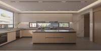 China U-Shaped Stainless Steel Kitchen Cabinets with Large Rectangular Island for sale