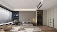 China Modern Color Contrast Bedroom Corner Wardrobe With Functional Zoning for sale