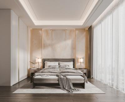 China Luxurious Cream White Wardrobe With Gold-Accented Elegance High Durability for sale