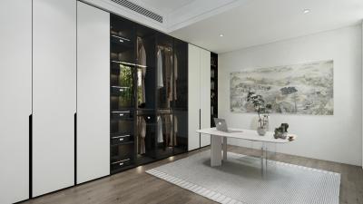 China Custom Black White Stainless Steel Wardrobe with Study Desk for sale