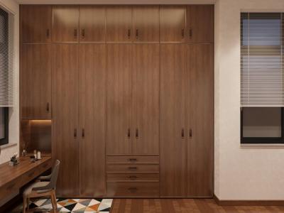 China Wood Grain Stainless Steel Walk-In Closet with Integrated Vanity for sale