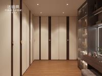 China Custom Beige U-Shaped Walk-In Closet with Glass Display for sale