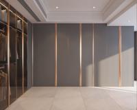 China Modern Meridian Gray L Shaped Bedroom Wardrobe With Customized Storage Zones for sale