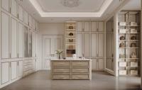 China Custom Walk-In Closet Stainless Steel with Cream White Gold Detailing for sale