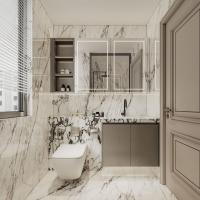China Sleek Corrosion Resistant Minimalist Bathroom Cabinet Moisture Proof for sale