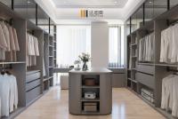 China Meridian Gray Stainless Steel Walk-In Closet With Floating Vanity for sale