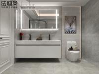 China White Stainless Steel Wall Mounted Vanity with Quartz Countertop for sale