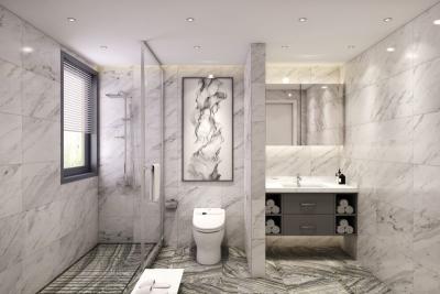 China Meridian Gray Stainless Steel Bathroom Vanity with Quartz Countertop for sale