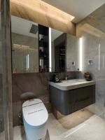 China Custom Dark Stainless Steel Bathroom Vanity with Stone Top for sale