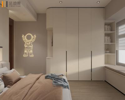 China Off-White Stainless Steel Kids Wardrobe with Bookcase for sale