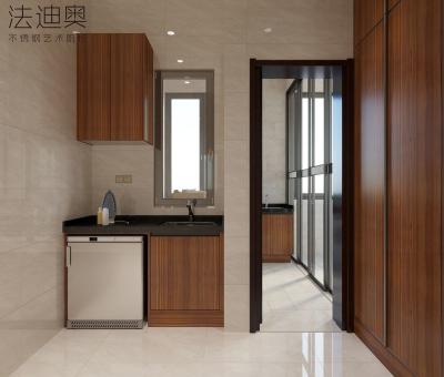 China Light Wood Stainless Steel Laundry Cabinets Handle-Free Design for sale