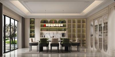 China Creamy White Olive Green Stainless Steel Wine Storage Cabinet for sale
