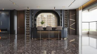 China Dark Metallic Stainless Steel Wine Cabinet with Backlit Display for sale