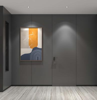 China Twilight Gray Hidden Interior Door with Concealed Frame Stainless Steel for sale